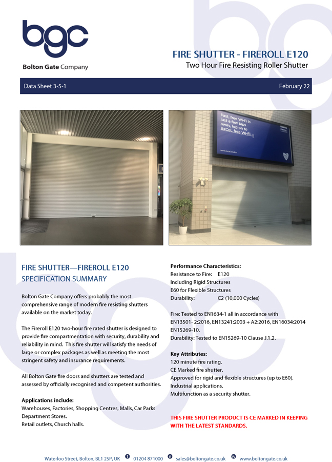 Fireroll VR60 Insulated Rolling Fire Shutters Brochure | Specification ...